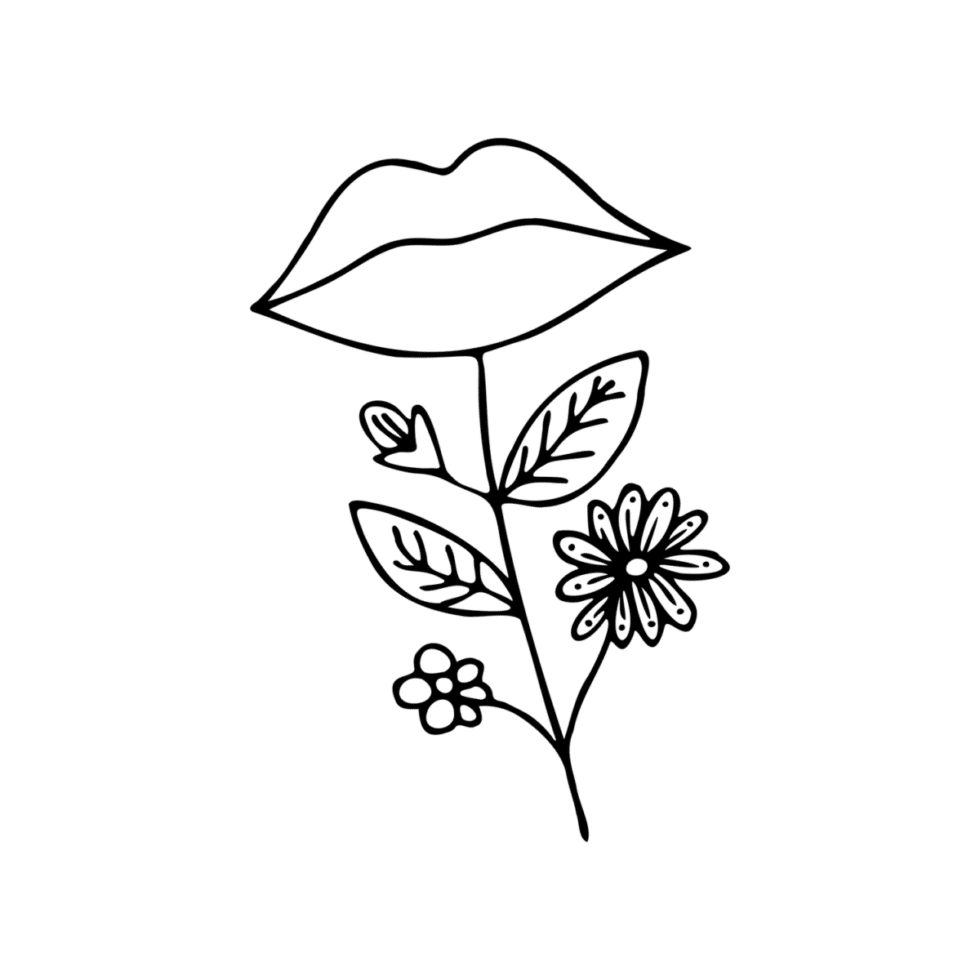 Premium 'Flower Lips' Illustration | Flowers & Faces