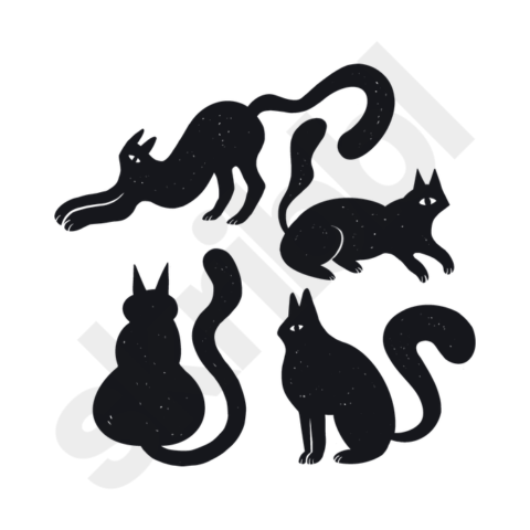 Premium 'Cat Shapes' Illustration | Little Cats