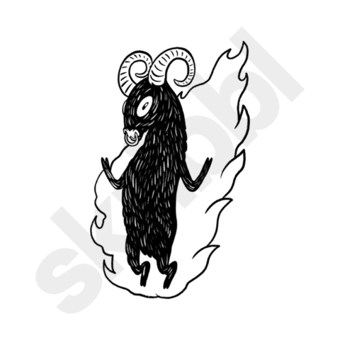 Premium 'Goat Devil' Illustration | Witchcraft