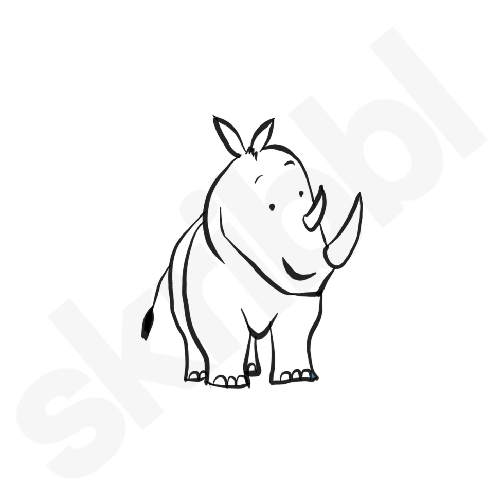 'Rhino' Illustration | Characterful Animals