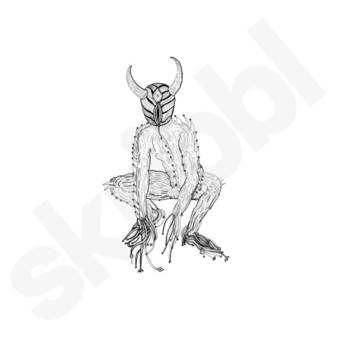 'Crouching Creature' Illustration | Extraterrestrial Beings