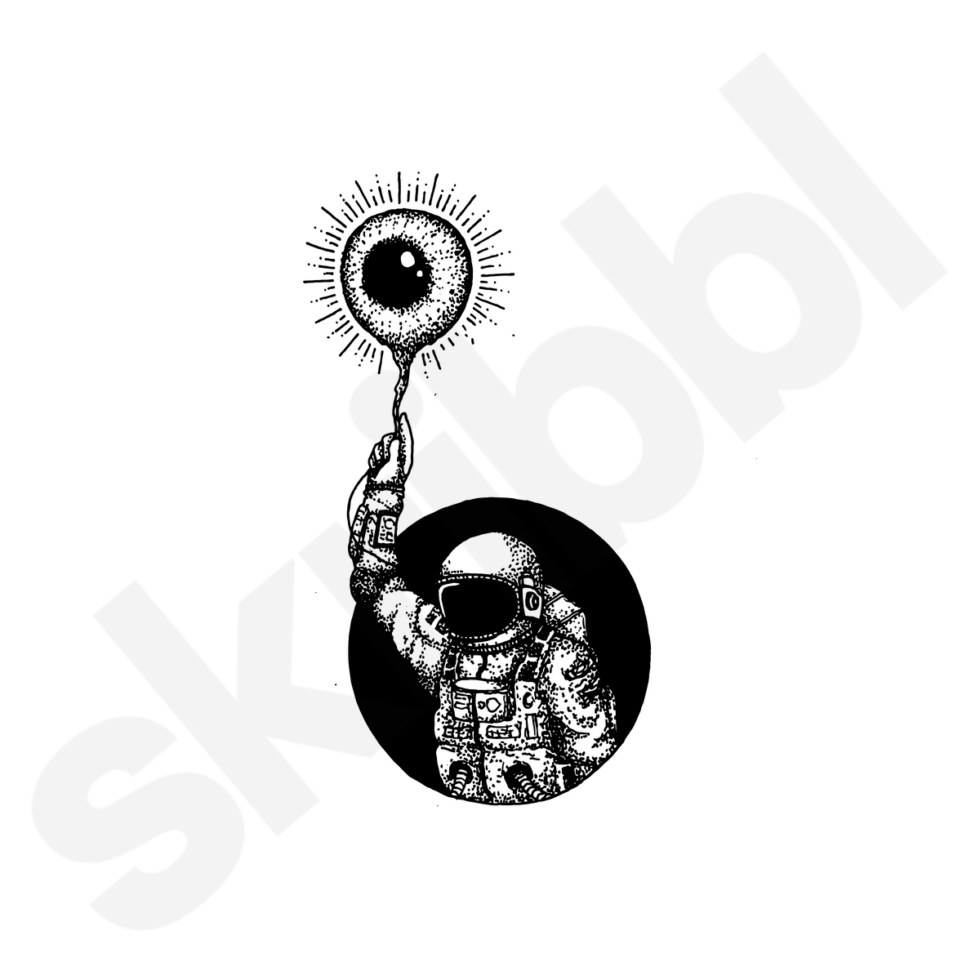 'Astronaut & Eye' Illustration | Download Now!