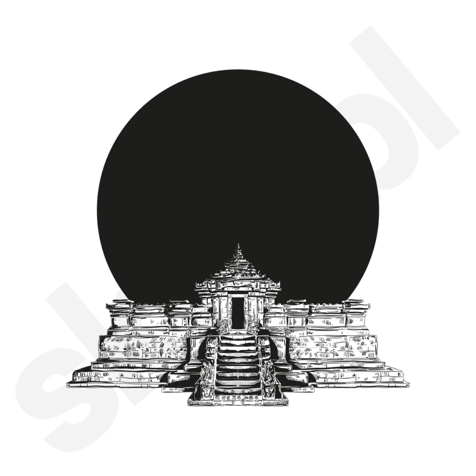 'Sun & Temple' Illustration | Eastern Temples