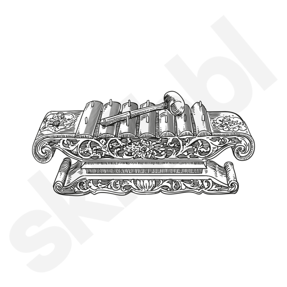 'Saron Instrument' Illustration | Indonesian Musical Instruments